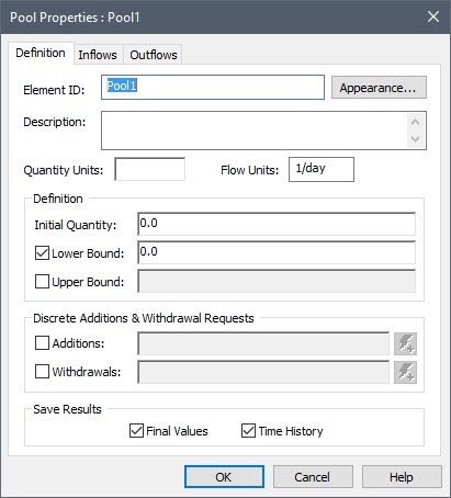 Lesson 5 - Creating a Pool Element to Represent the Tank - GoldSim