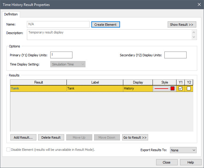 Lesson 9 - Viewing Results and Creating a Time History Result Element - GoldSim